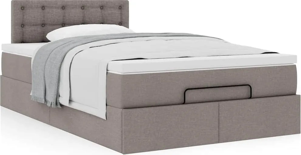 Osmanský rám postele s matrací taupe 120x200cm textil 3311619