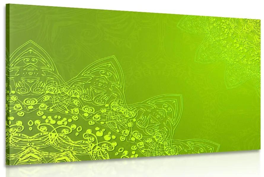 Obraz moderní prvky Mandaly v odstínech zelené Varianta: 90x60