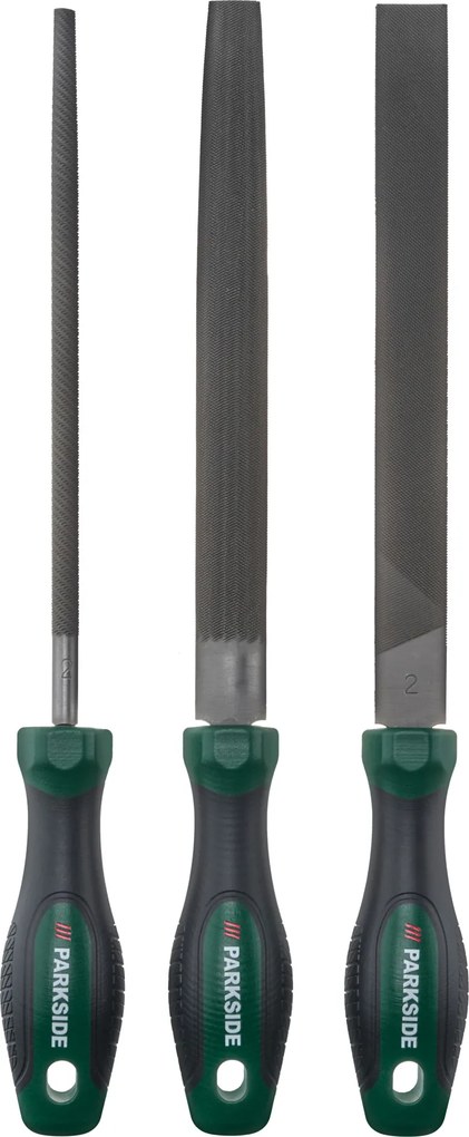Parkside® Sada pilníků / rašplí / drátěných kartáčů / dlát, 3dílná (sada pilníků, 3dílná)