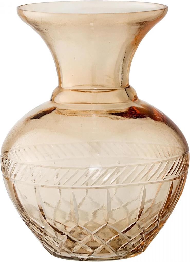Bloomingville Skleněná váza Light Brown Glass, béžová barva, hnědá barva, sklo