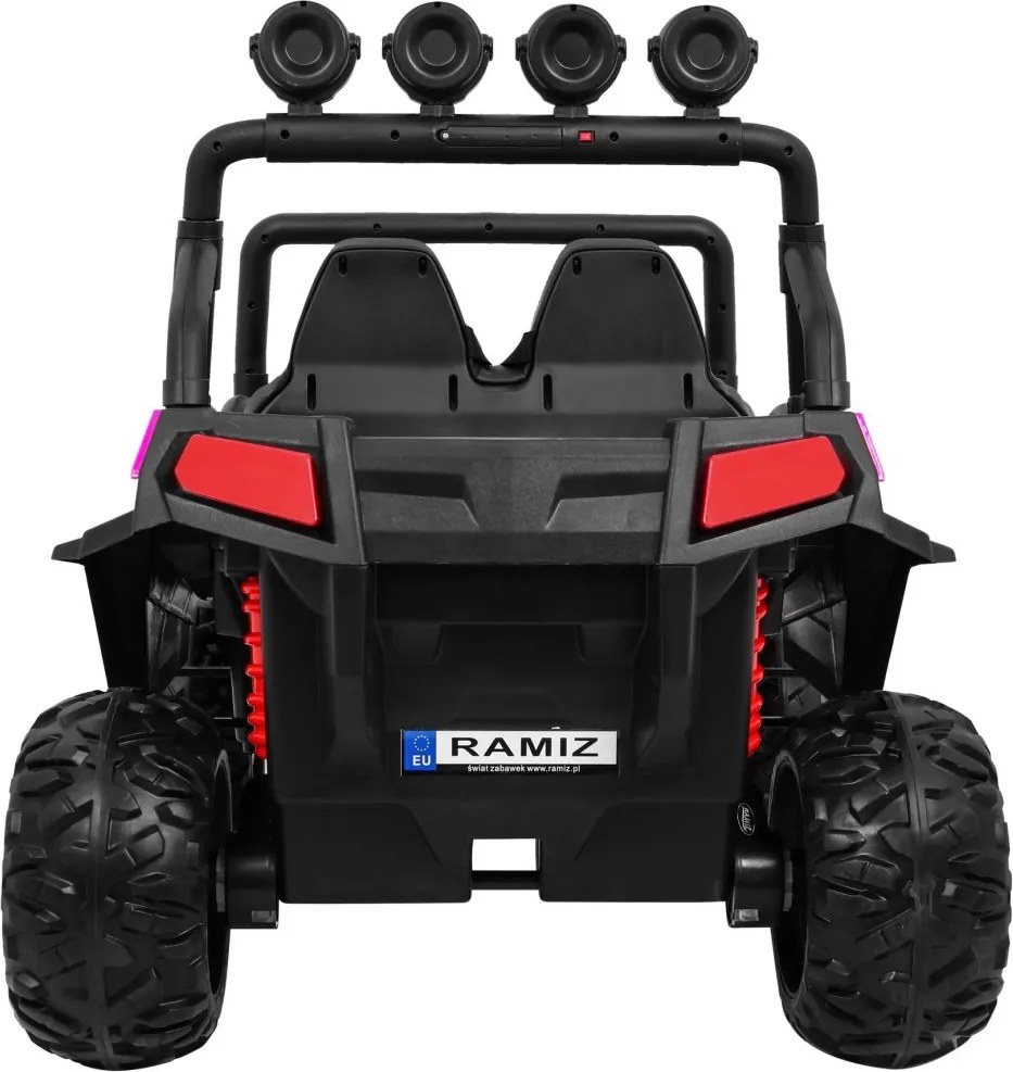 Ramiz Terénní bugina pro děti růžová + pohon 4x4 + dálkové ovládání + nosič zavazadel + rádio MP3 + LED