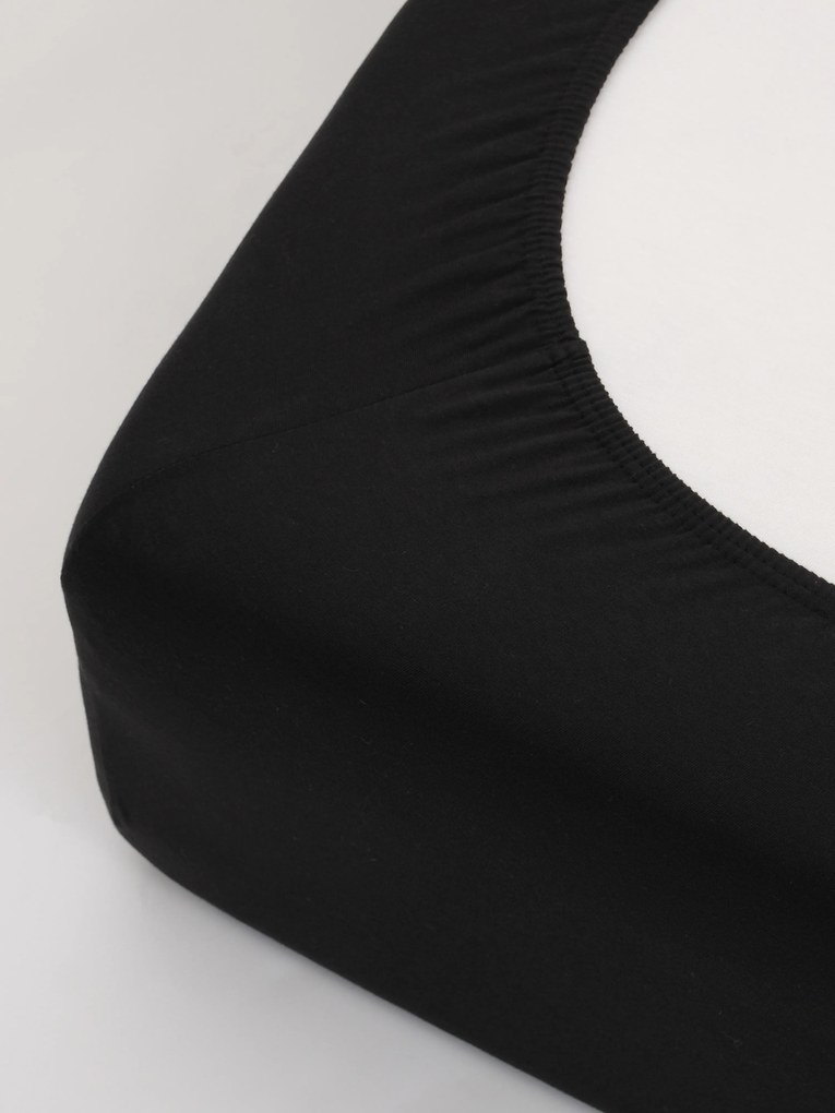 MK Lůžkoviny Jersey prostěradlo s elastanem 220 × 200 cm – černé