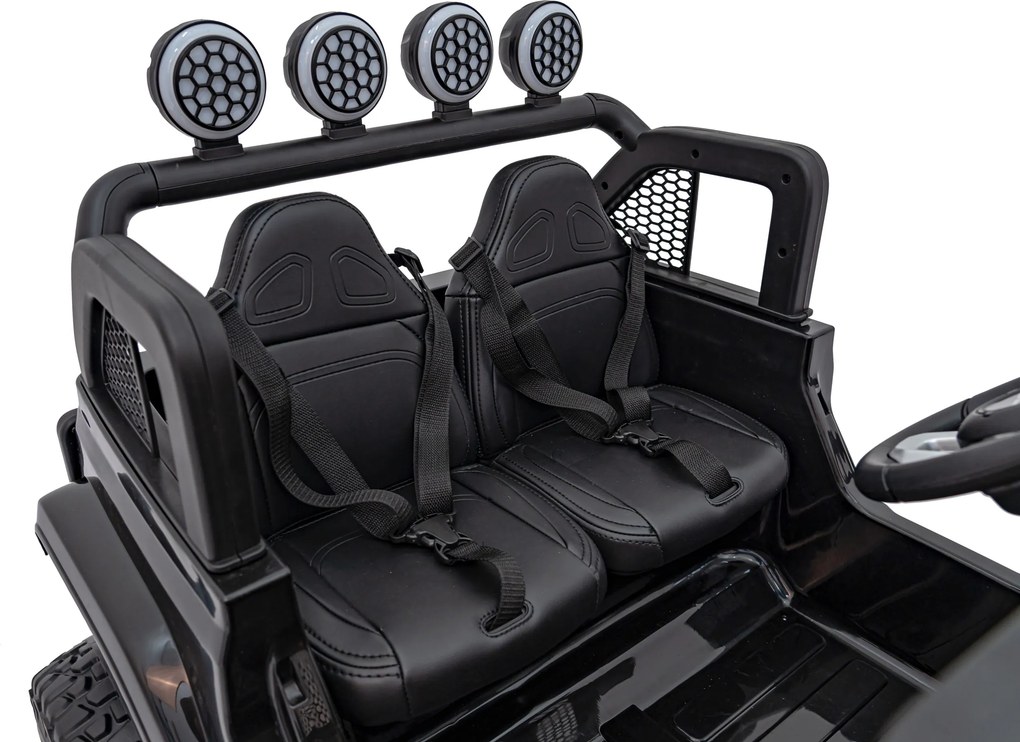Ramiz Terénní auto OFF-ROAD 3.0 pro děti černé + dálkové ovládání + pomalý start + pásy + LED a zvuky