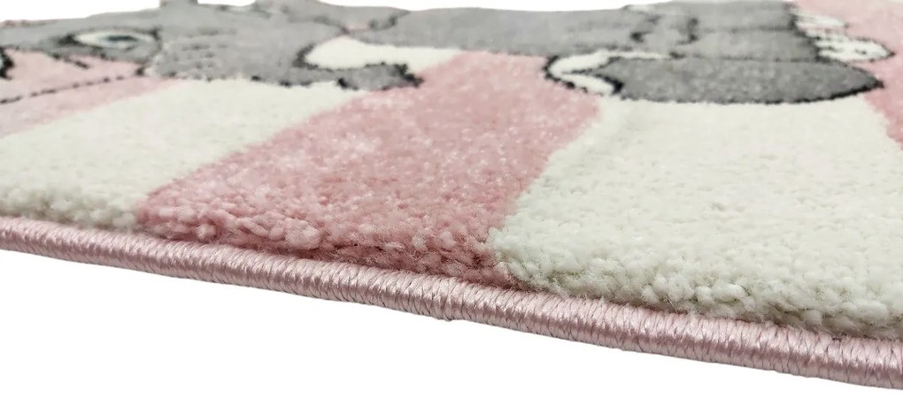 Vopi, Dětský koberec Kiddo A1087 pink, 120x170, růžová, dětský pokoj