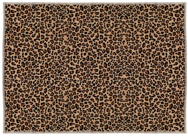 Bellatex Přikrývka Korall micro jednolůžko 150x200 cm Leopard Béžová,Černá,Hnědá