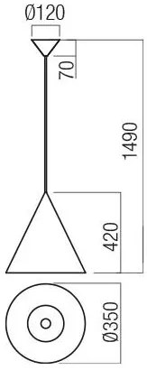 Redo group Redo Konos, olivově zelené kónické závěsné svítidlo 1xE27, průměr 35cm