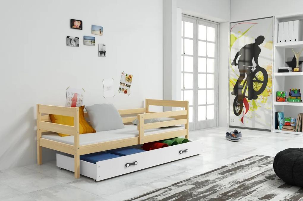 BMS Group Dětská postel s úložným prostorem ERYK borovice Velikost postele: 200x90 cm, Barva šuplíku: Modrá