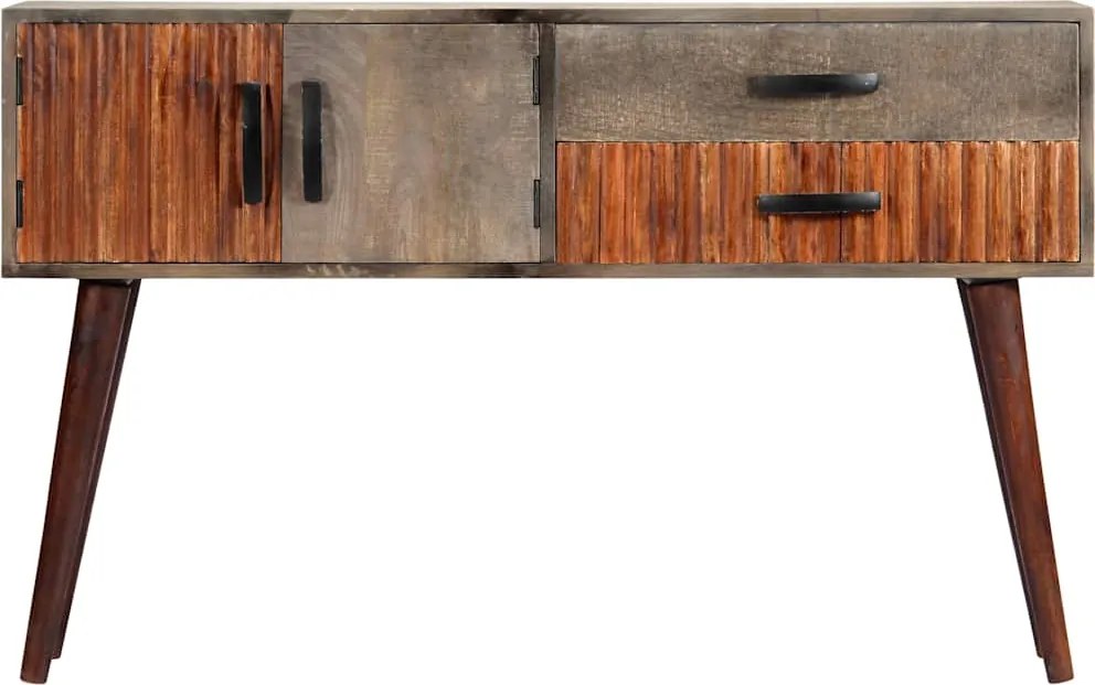 Konzolový stolek šedý 120 x 35 x 75 cm masivní hrubý mangovník 282742