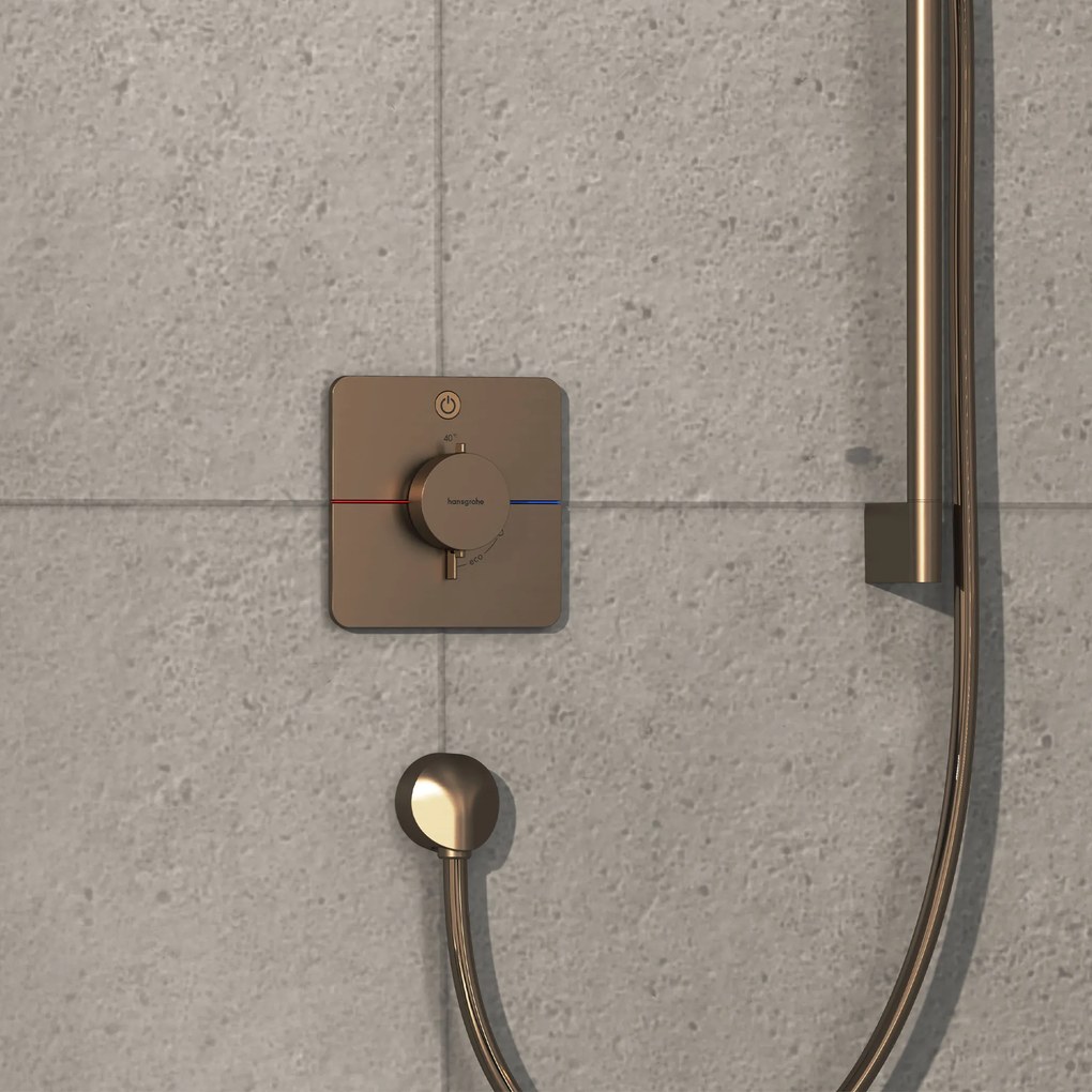 Hansgrohe ShowerSelect Comfort Q, termostat pod omítku pro 1 spotřebič, kartáčovaný bronz, HAN-15581140