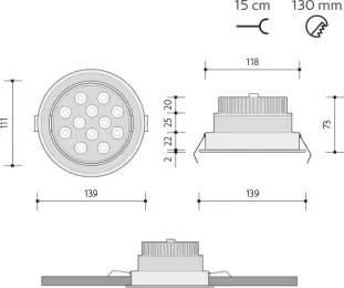 Podhledové LED svítidlo Panlux KVL-12S/AL studená bílá