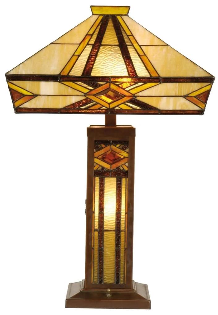 Jasně osvětlená stolní lampa Glenys, Tiffany styl