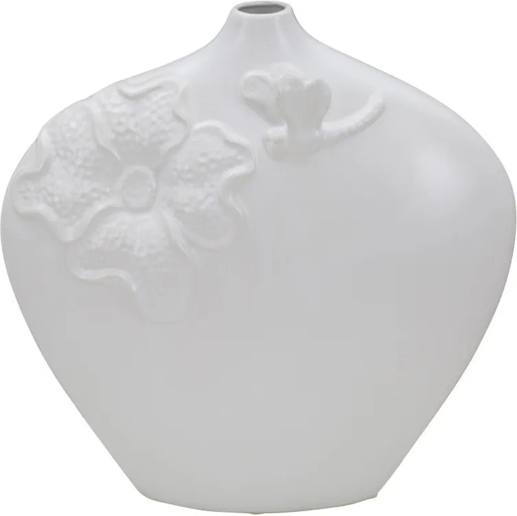 Bílá porcelánová váza Mauro Ferretti Fleur, výška 30,5 cm