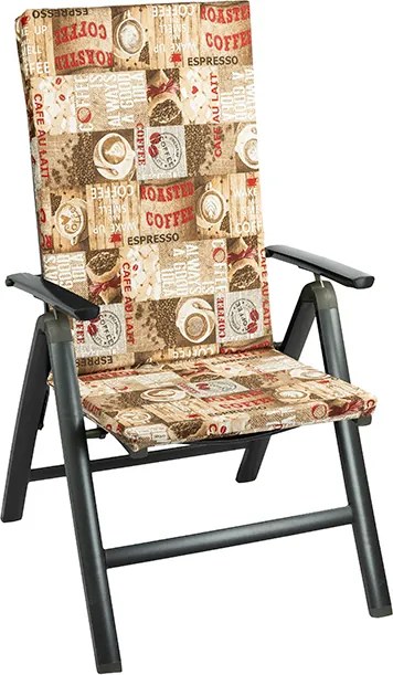 Bellatex Sedák na zahradní židli Hnědá,Červená 47x115 cm