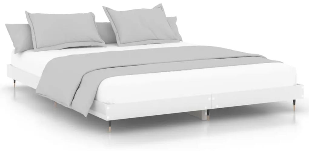 vidaXL Rám postele bílý s vysokým leskem 160 x 200 cm kompozitní dřevo