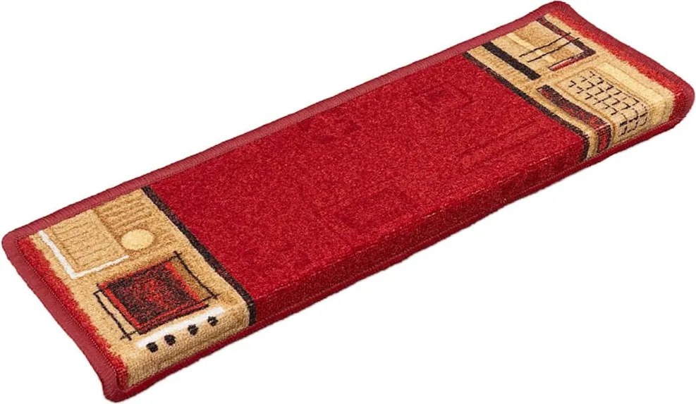 Samolepící nášlapy na schody 15 ks 65x21x4 cm červené 326206