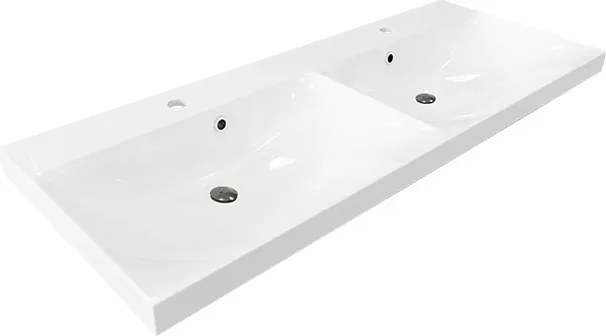 Mereo Mereo, Opto, koupelnová skříňka s umyvadlem z litého mramoru 121 cm, bílá, dub, bílá/dub, černá, CN923M
