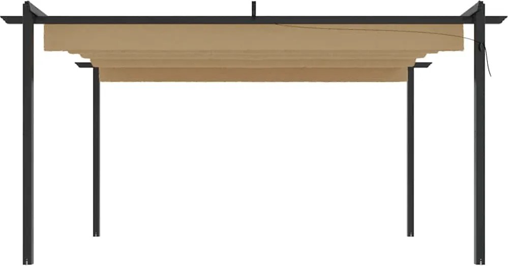 Zahradní altán se zatahovací střechou 4 x 3 m taupe 318539