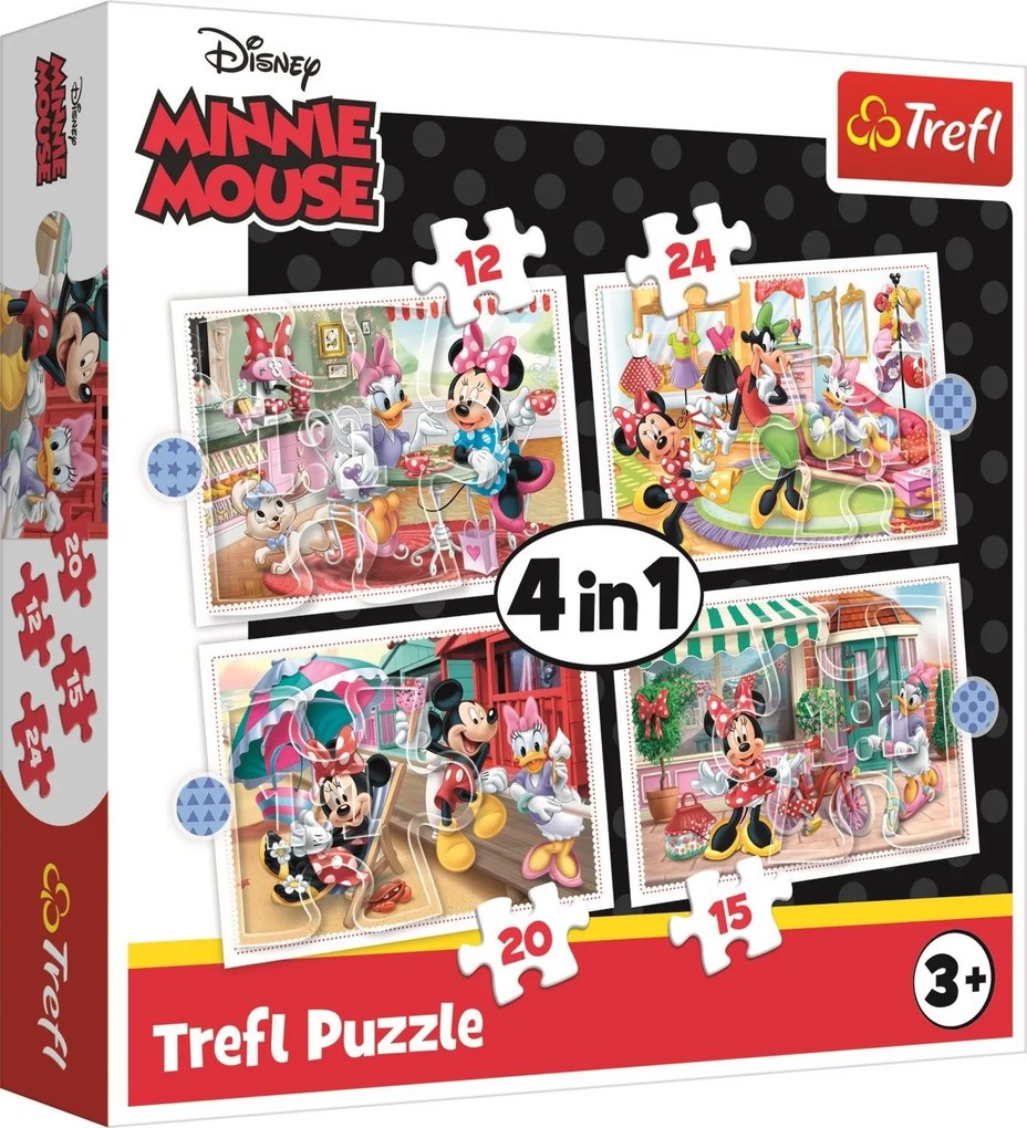 Puzzle puzzle minnie s přáteli 4v1 (12,15,20,24 dílků)