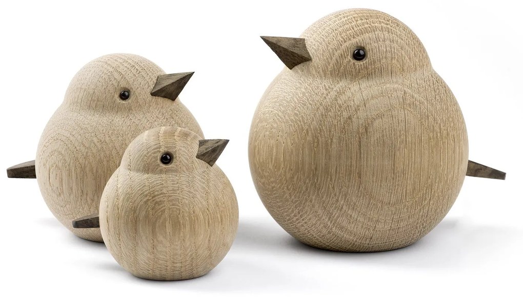 novoform Dřevěný ptáček Mini Sparrow Natural Oak, přírodní barva, dřevo