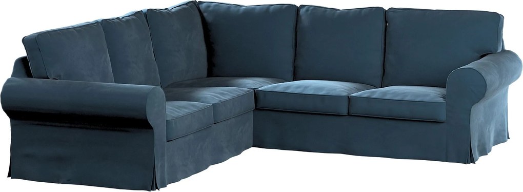 Potah na pohovku IKEA Ektorp rohová barva modrá látka lesklé, sametová