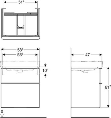 Geberit 500.352.JR.1 - Koup. skříňka pod umyv. Smyle Square 61,7x58,4 cm ořech