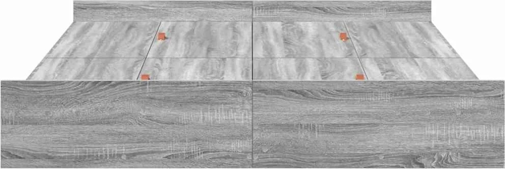 Rám postele s úložným prostorem s čelo Šedá Sonoma 150 x 200 cm 3335290