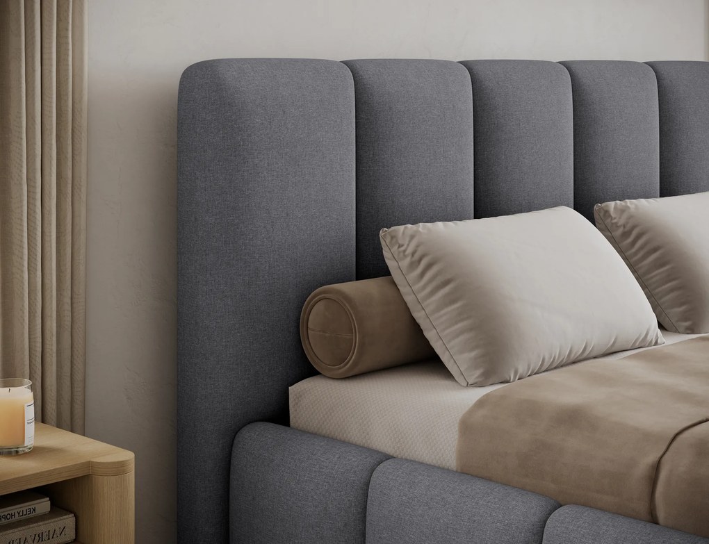Postel Edvige + Dřevěný rám + plynový výtah + kontejner 140x200