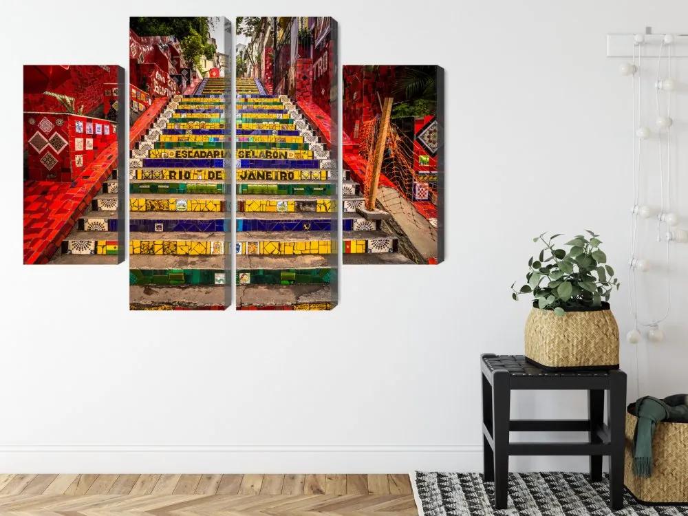 Vícedílný obraz Schody Selaron V Historickém Centru Rio De Janeira Nedostatek Nedostatek Plátno Canvas 120x90