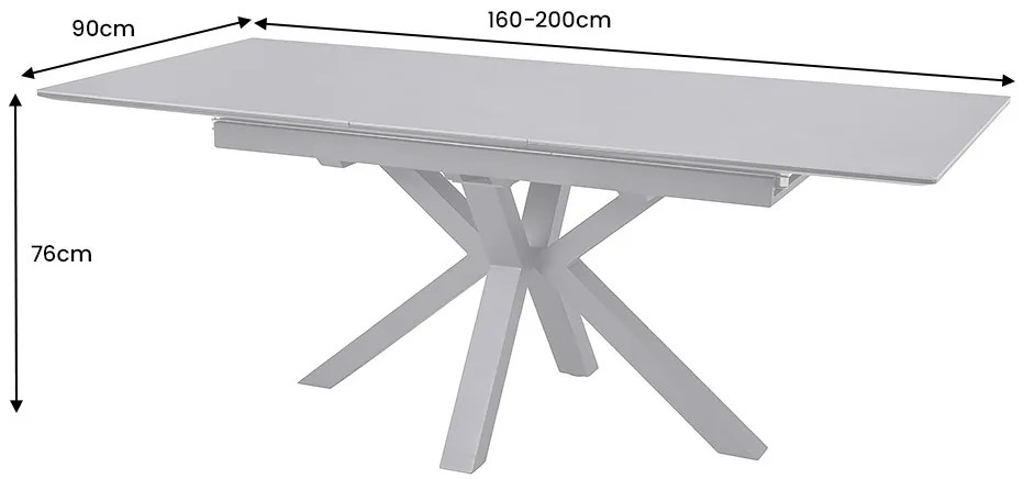 Designový roztahovací keramický stůl Age 160 - 200 grafit šedý