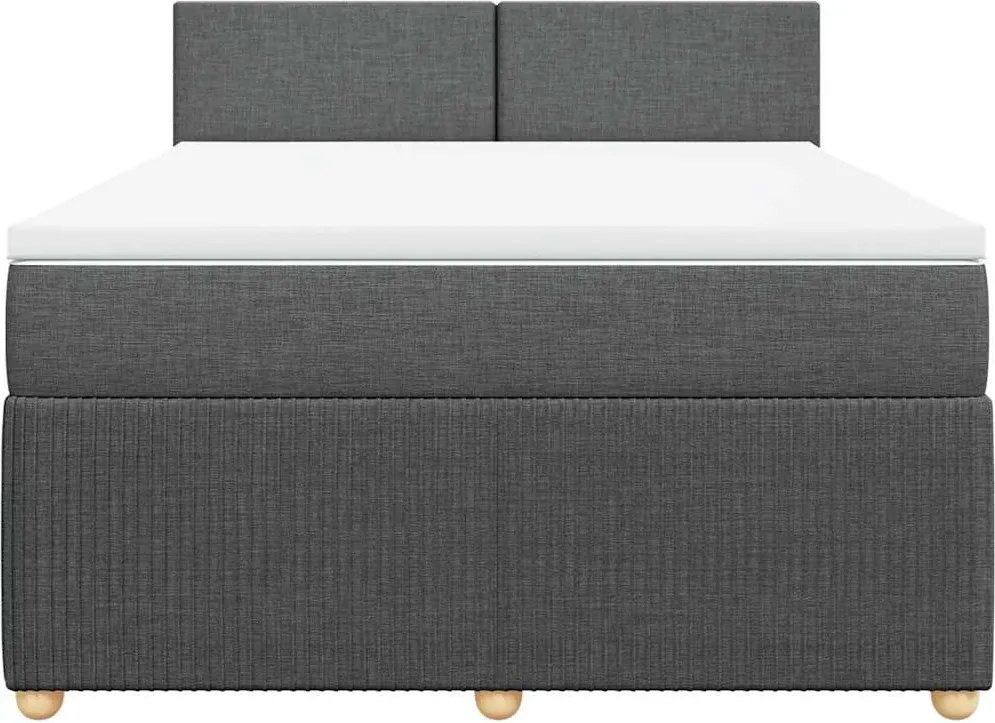 Box spring postel s matrací tmavě šedá 140x200 cm textil 3287473