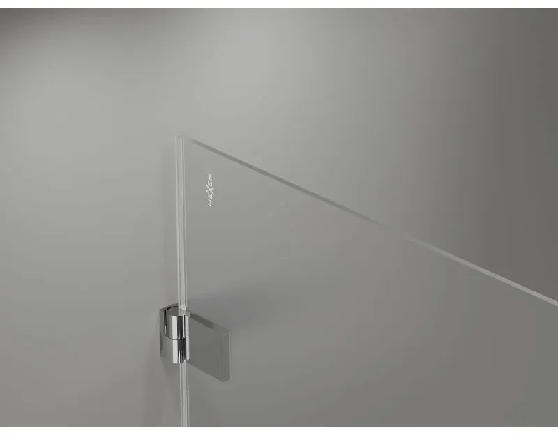 Mexen Lunar-B, výklopný sprchový kout levý 100 x 80 cm, 8mm čiré sklo, chromový profil, 832-100-080-01-00-L