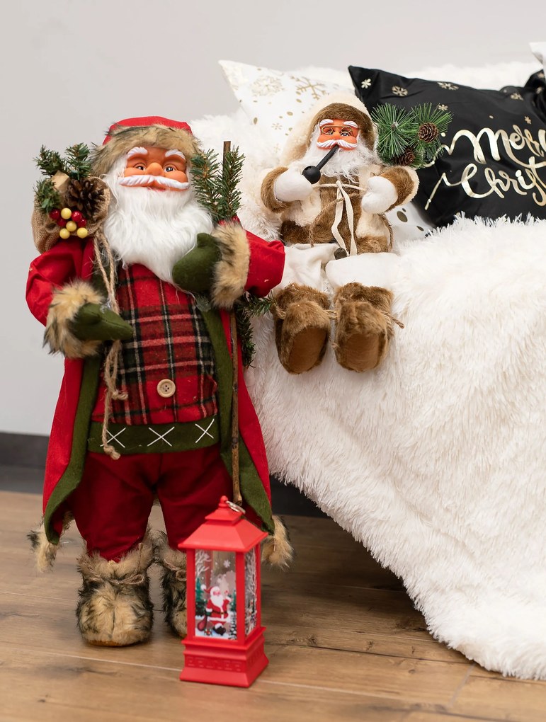 Tutumi, vánoční figurka Santa Clause 44 cm 301252, bílá-hnědá-zelená, CHR-08901