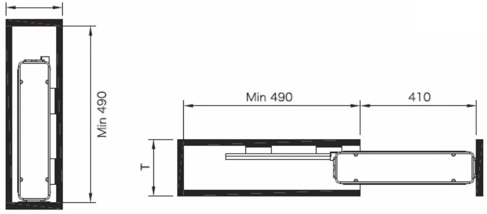 Plnovýsuvný dvojkoš boční Elegance s tlumeným dovřením Pravý, 110x470x570 mm