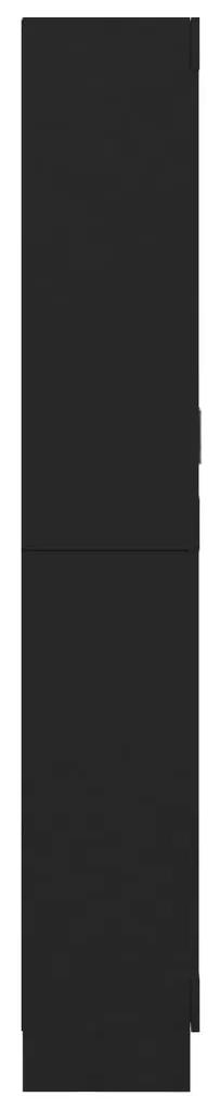 Prosklená skříň černá 82,5 x 30,5 x 185,5cm dřevotříska - Default Title