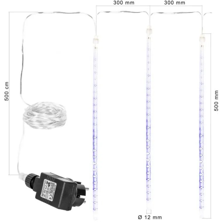 VOLTRONIC® 59609 Vánoční LED osvětlení - padající sníh - 480 LED teple bílá