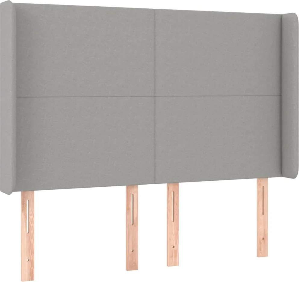 Box spring postel s matrací a LED světle šedá 140x190 cm textil 3138709