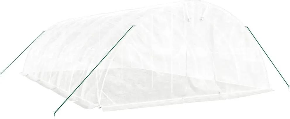 vidaXL Skleník s ocelovým rámem 40 m² 8 x 5 x 2,3 m [3188096] Barva: Zelená