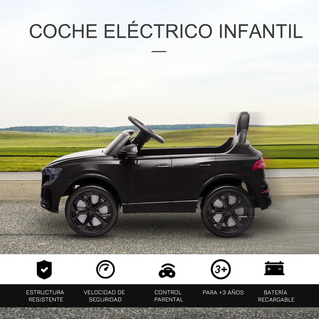 HOMCOM Dětské Elektrické Auto +3 roky Licencované Audi RS Q8 se 6V Baterií, 2 Motory, Dálkovým Ovládáním, Hudbou, MP3, Klaksonem a Světly, Maximální …