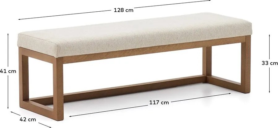 Béžová/v tmavě přírodní barvě polstrovaná lavice Loya – Kave Home