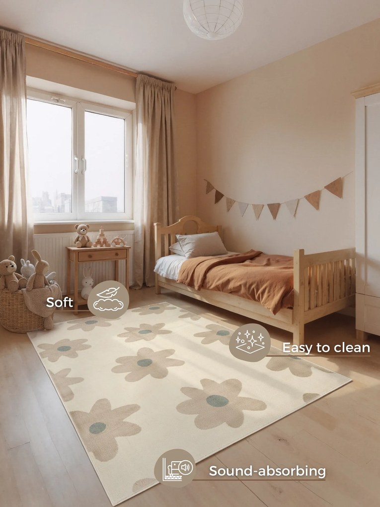 Hanse Home, Dětský koberec Adventures 106417 Cream Beige, 120x170, béžová, dětský pokoj