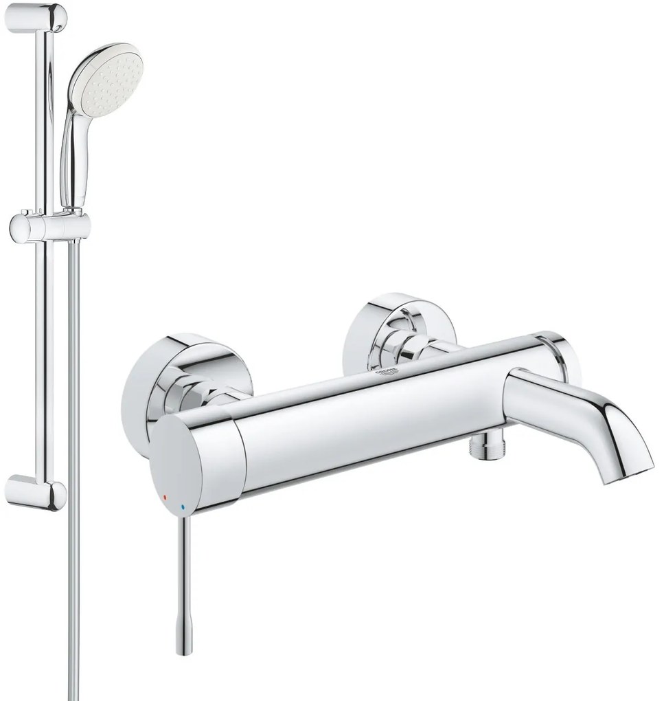 Set vanová baterie Grohe Essence 33624001, sprchová sada Grohe New Tempesta 27924001