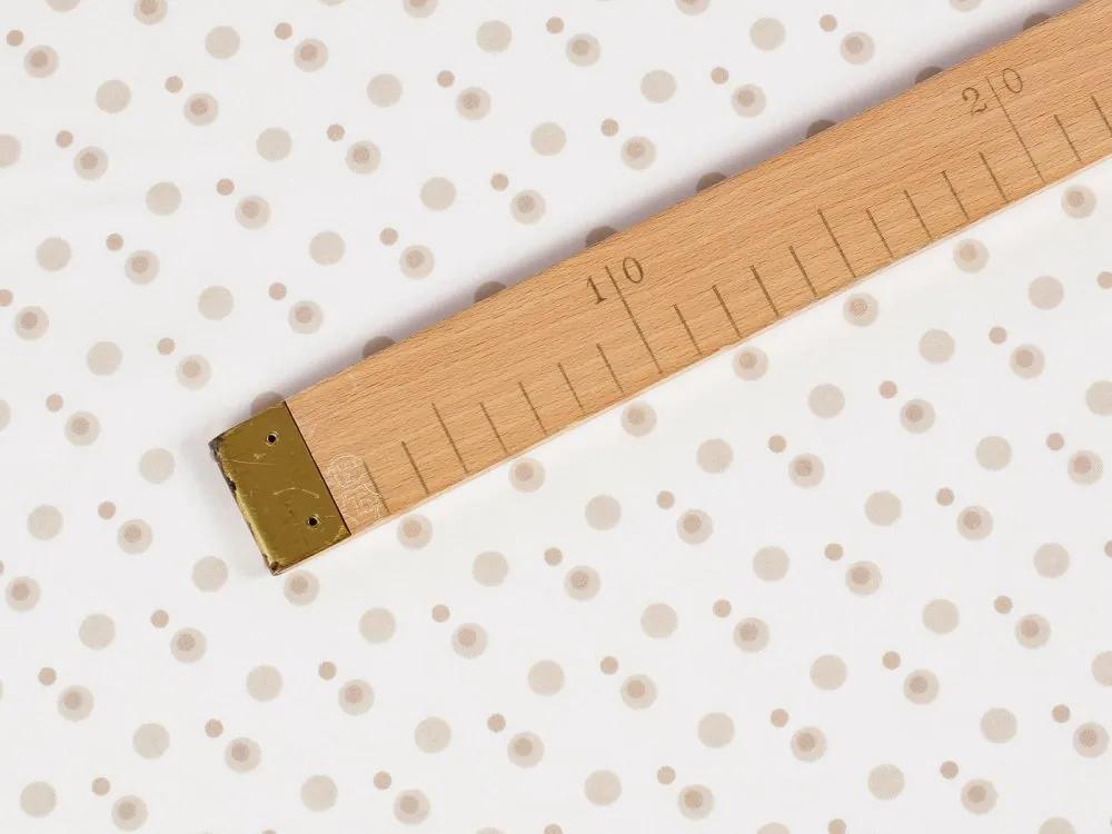 Biante Bavlněný povlak na polštář s lemem Sandra SA-065 Hnědobéžové puntíky na smetanovém 30 x 50 cm