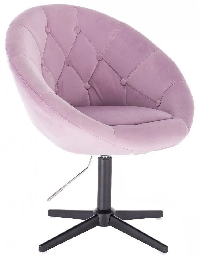 LuxuryForm DESIGN Křeslo VERA VELUR na černém kříži - levandule