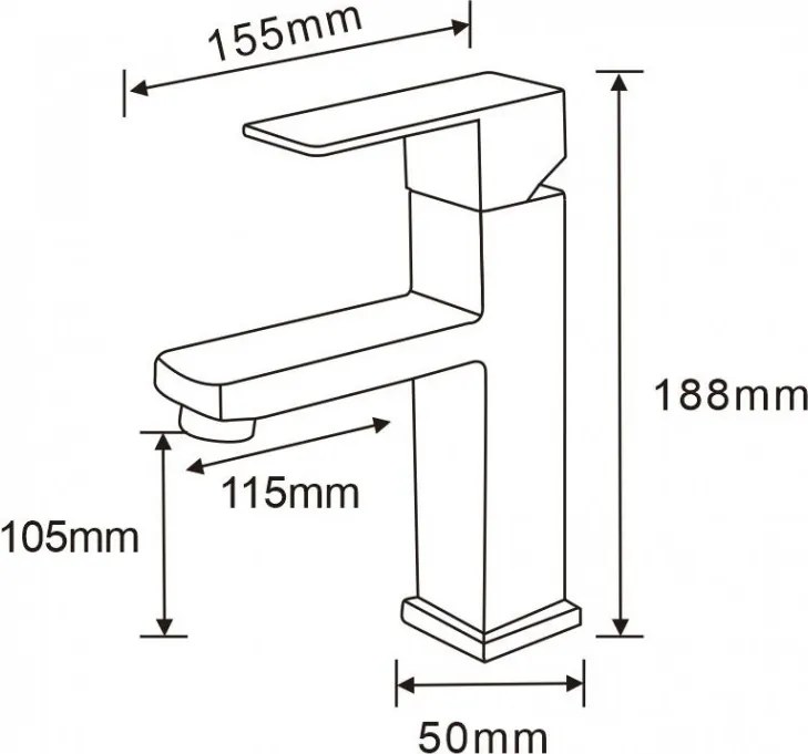 Mexen EMMA - umyvadlová baterie, Černá,71900-70