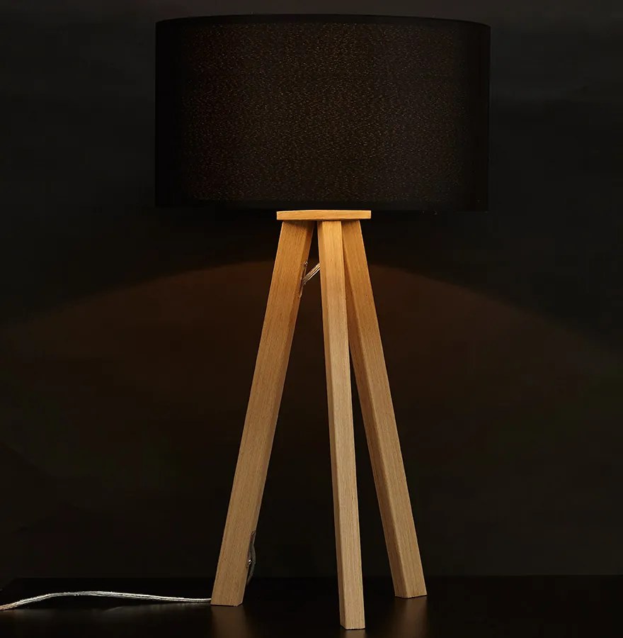 Kokoon Design Stolní lampa Trivet Mini Barva: černá/přírodní TL00190BLNA