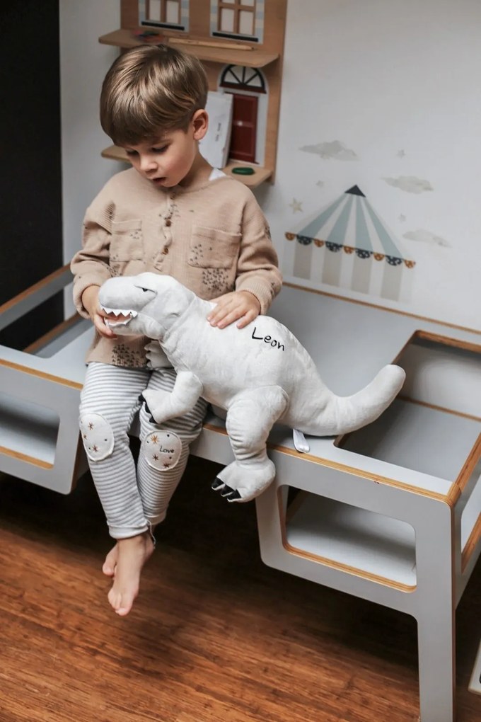 Mimii Plyšový dinosaurus Tyranosaurus Rex Melootka 37 cm, Šedý Barva písma: Bílá