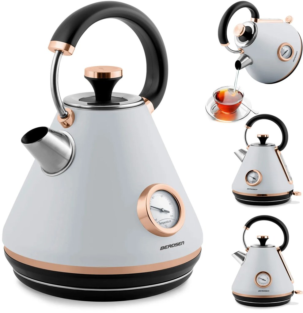 Rychlovarná konvice s teploměrem 1,7 l Berdsen BD-701 šedá