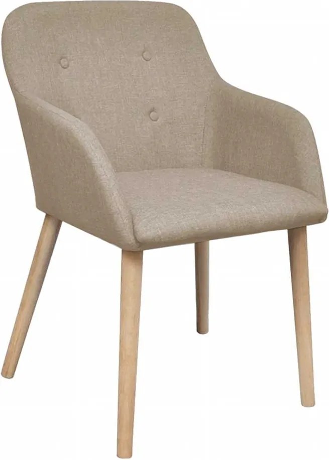 Jídelní židle 6 ks béžové textil a masivní dubové dřevo 270571