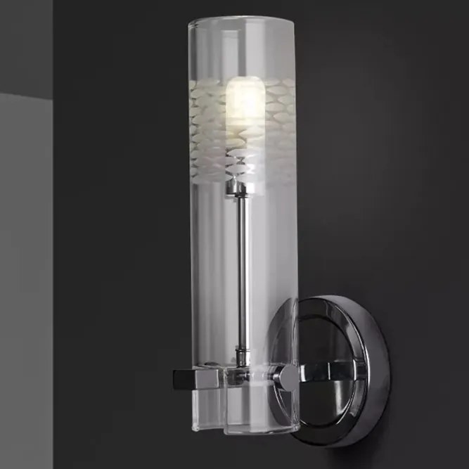 Searchlight 27981CC Nástěnné svítidlo SCOPE chromové & čiré leptané sklo IP44