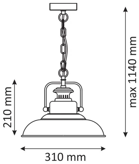 Lustr na řetězu ICELAND 1xE27/20W/230V